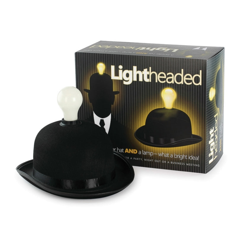 Light Headed Bowler Hat LED Lamp: Novelty Desk Light & Party Accessory