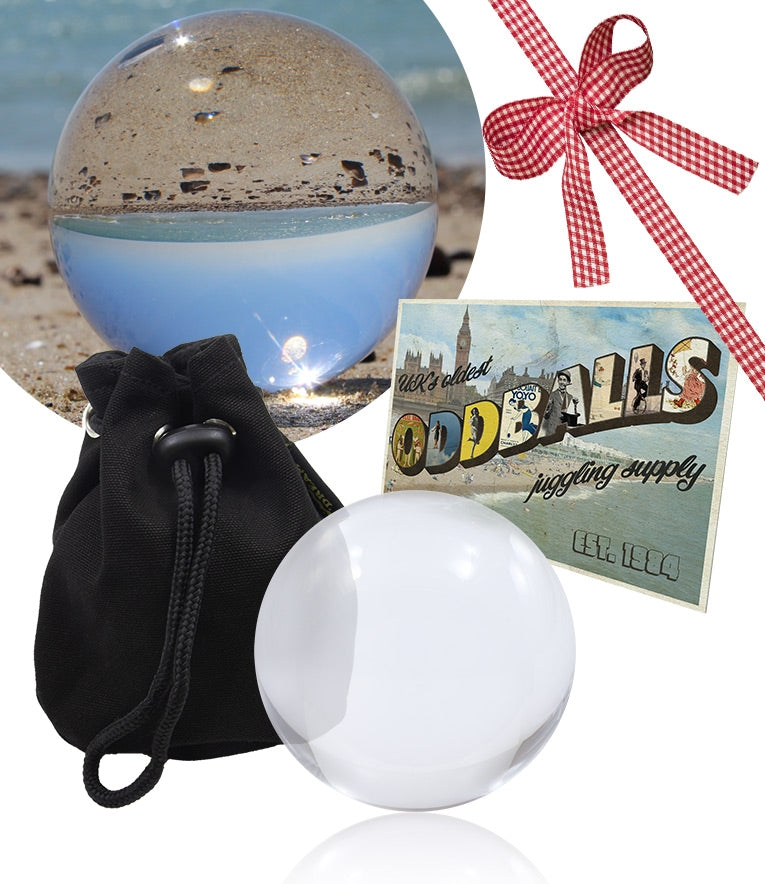 Juggle Dream 95 mm Crystal Clear Acrylic Ball - BAG - POSTCARD